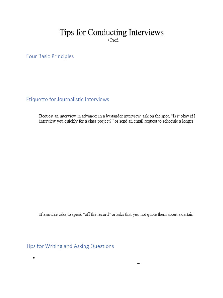 HUM 190 InterviewTips Sp24 | PDF | Interview | Question