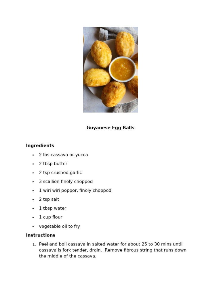 Guyanese Egg Balls | PDF