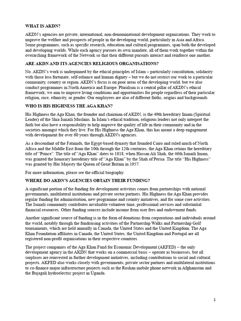 Faqs Akdn | PDF