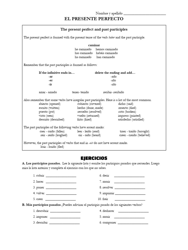 Pluscuamperfecto. Habia Preparado | PDF | Gramática | Lingüística
