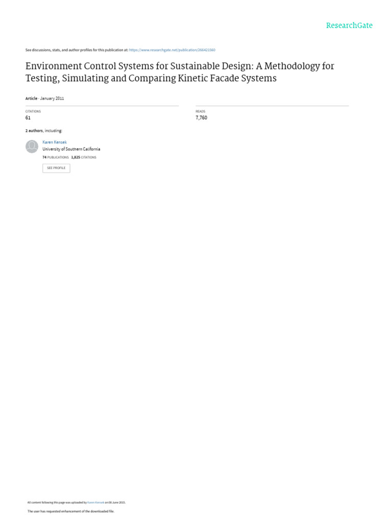 Environment Control Systems For Sustainable Design | PDF | Window | Sustainable Architecture
