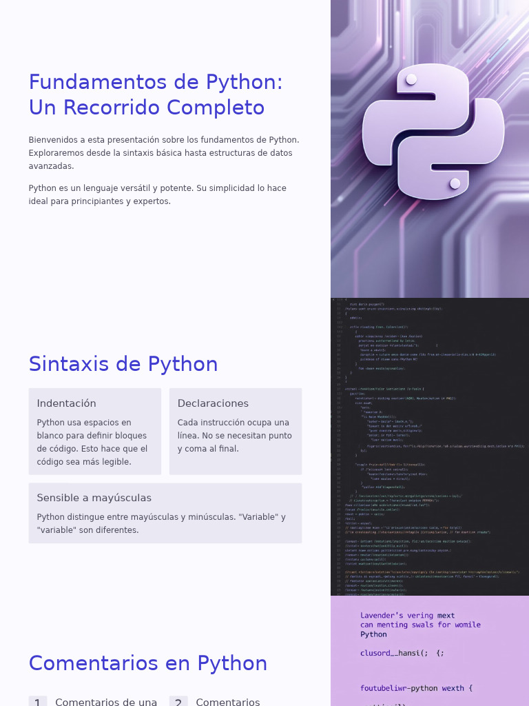 Fundamentos de Python Un Recorrido Completo | PDF | Python (lenguaje de programación) | Ciencias ...