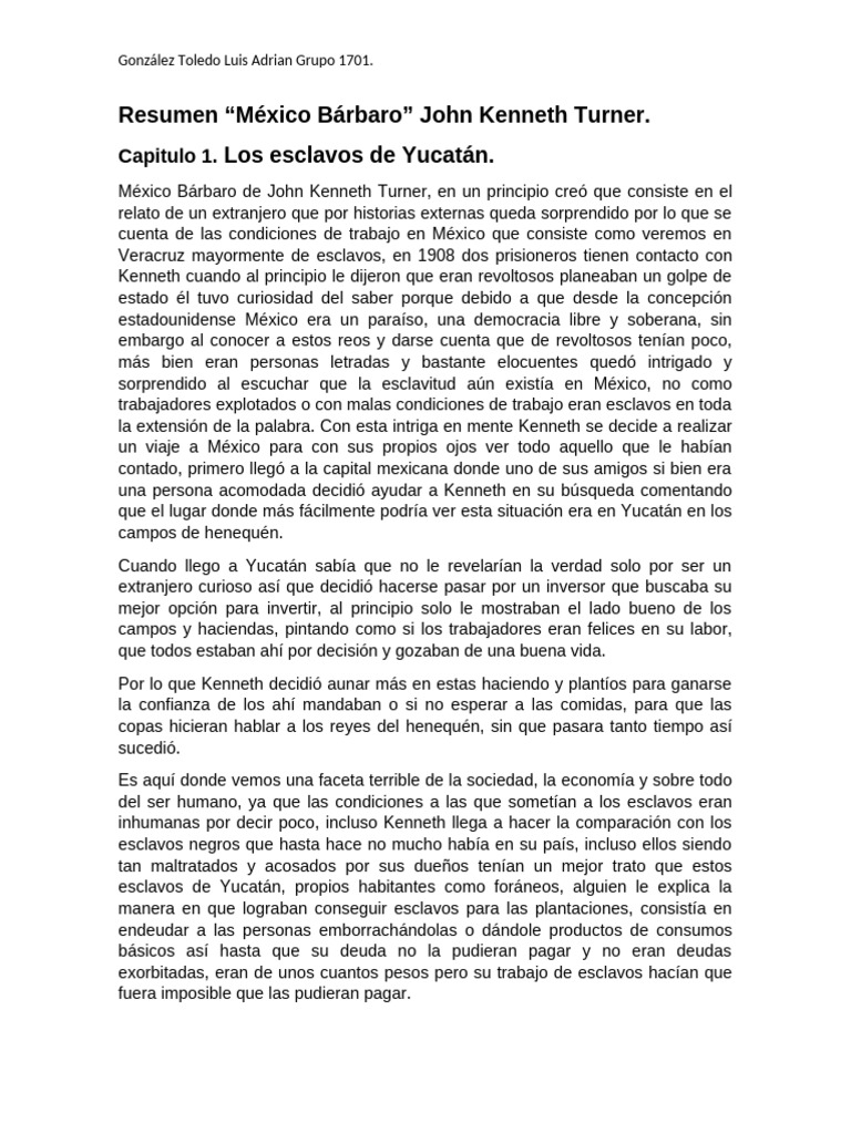 Resumen Mexico Barbaro | PDF | México | Esclavitud
