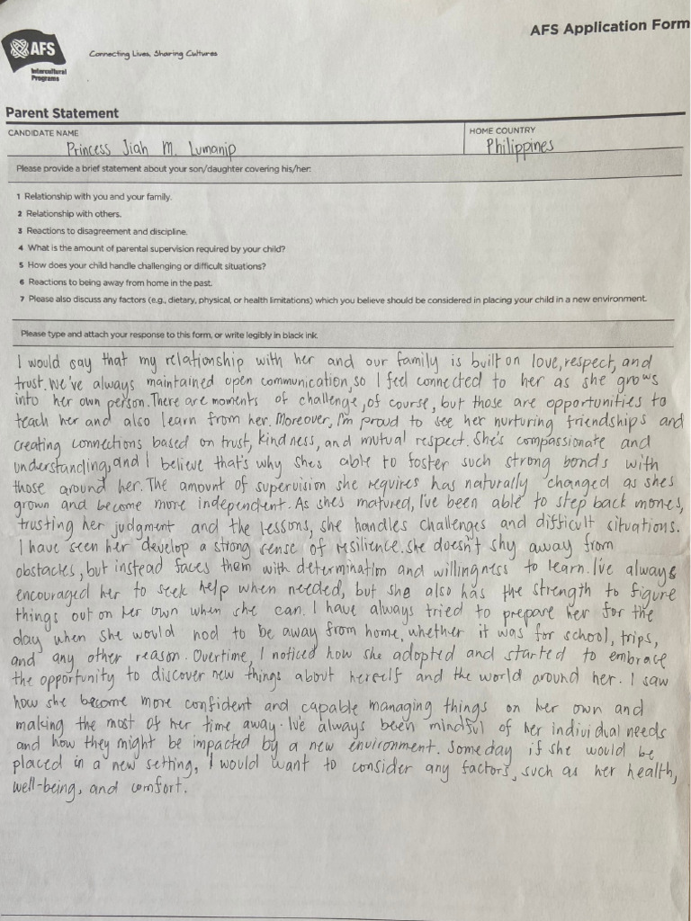 Parent Statement | PDF
