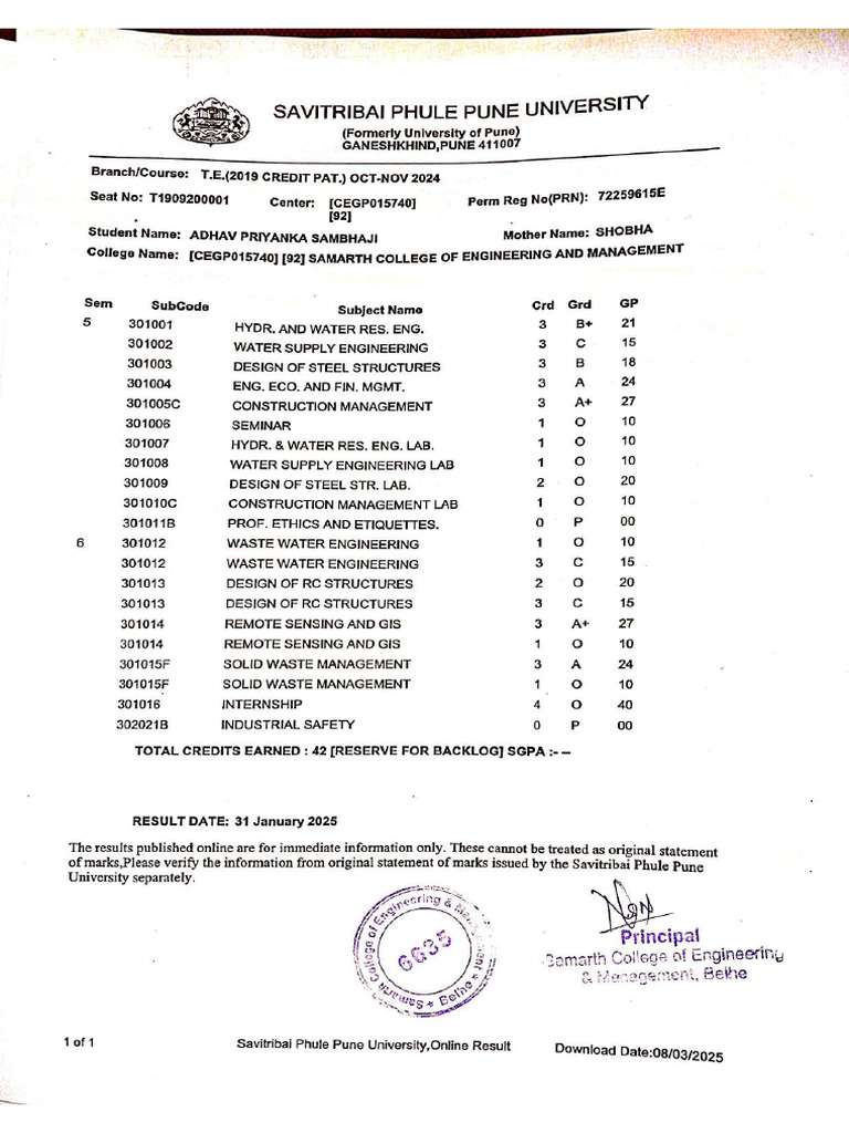 Priyanka Mahadbt Form 20 26 | PDF