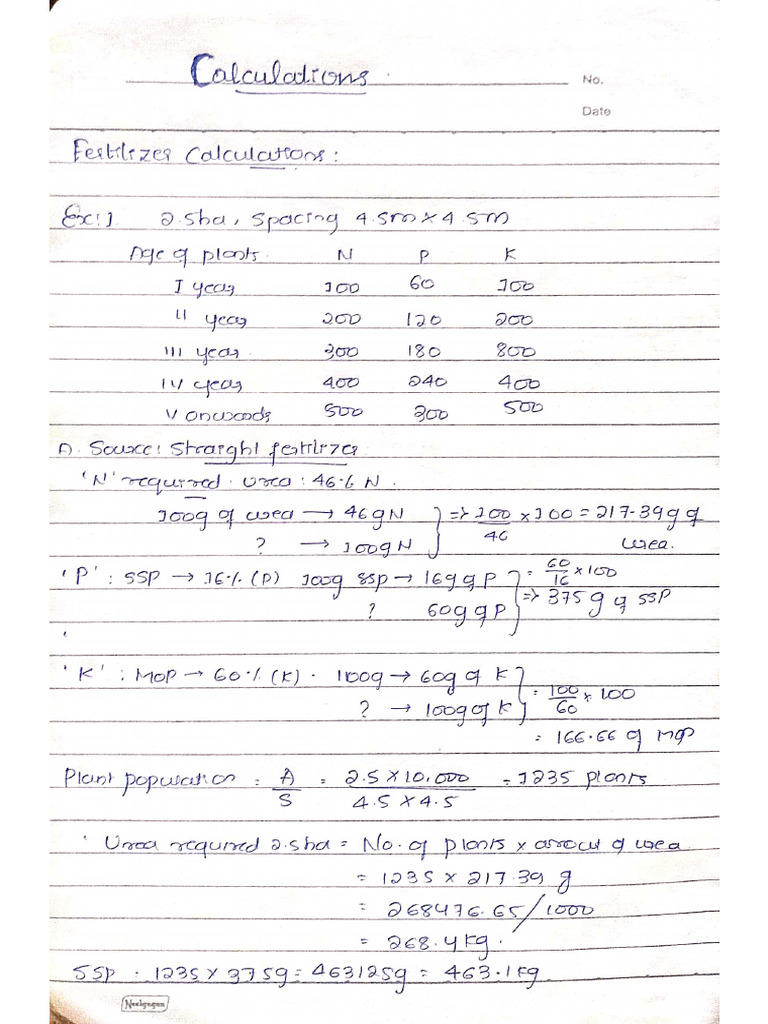 Fertilizer Calculation Watermelon Fertigation Schedule | PDF