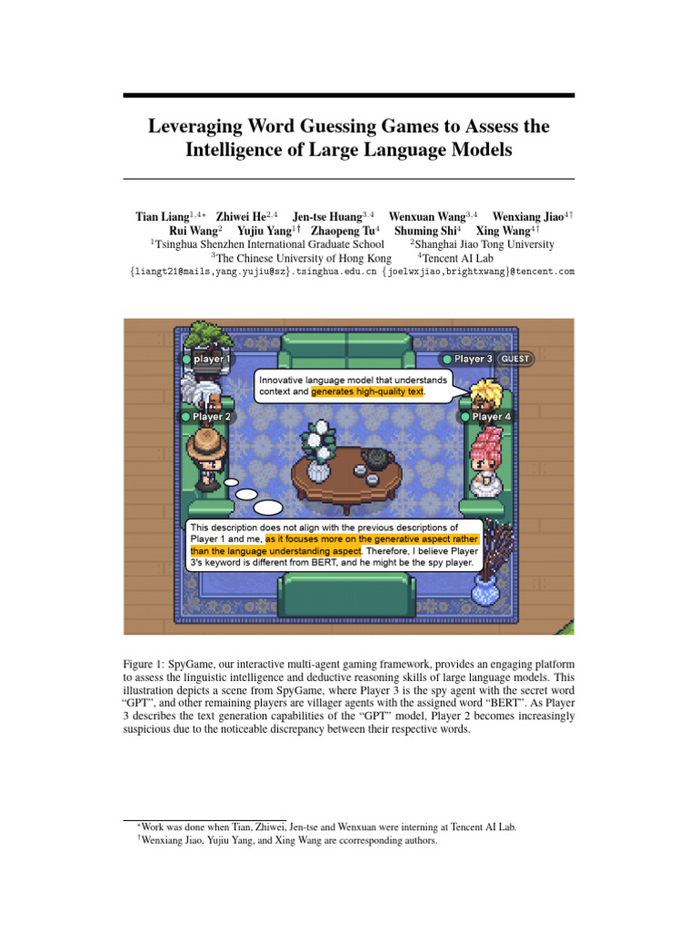 Leveraging Word Guessing Games To Assess The Intelligence of Large ...