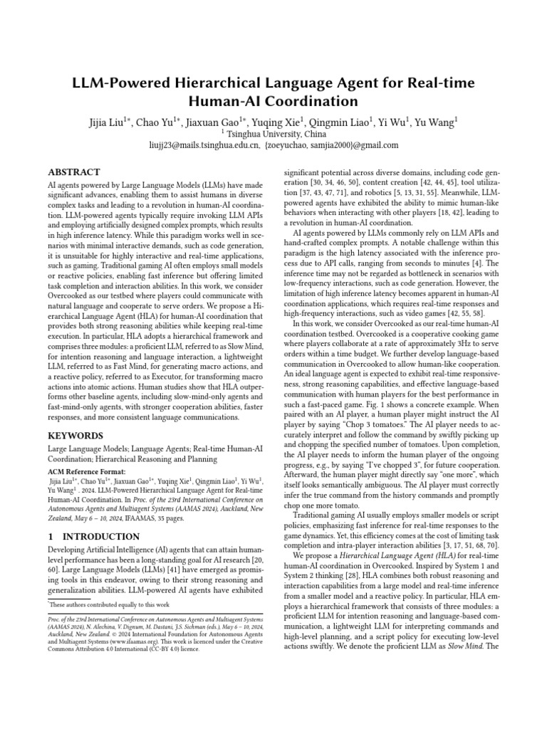 LLM-Powered Hierarchical Language Agent For Real-Time Human-AI ...