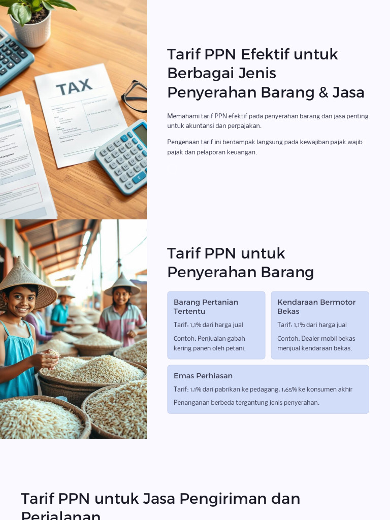Tarif PPN Efektif Untuk Berbagai Jenis Penyerahan Barang and Jasa | PDF