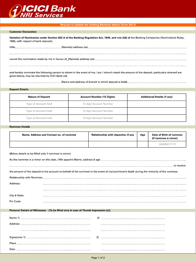 icici-form-da-3 | PDF
