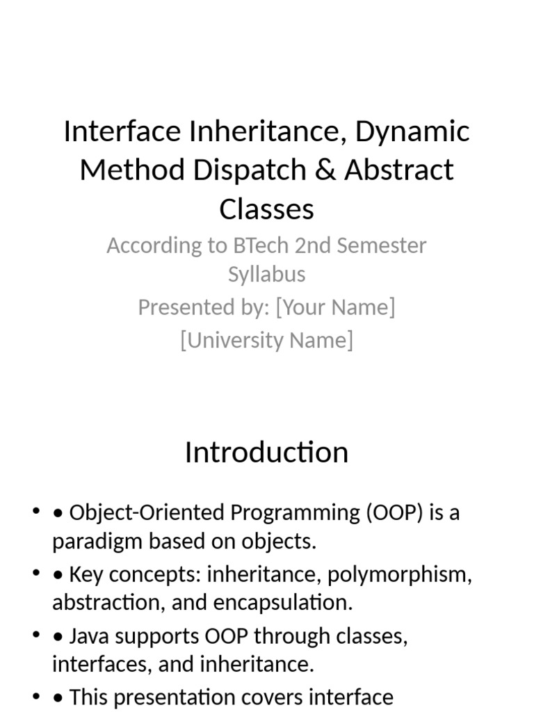 BTech OOP Concepts Presentation | PDF | Class (Computer Programming) | Method (Computer Programming)