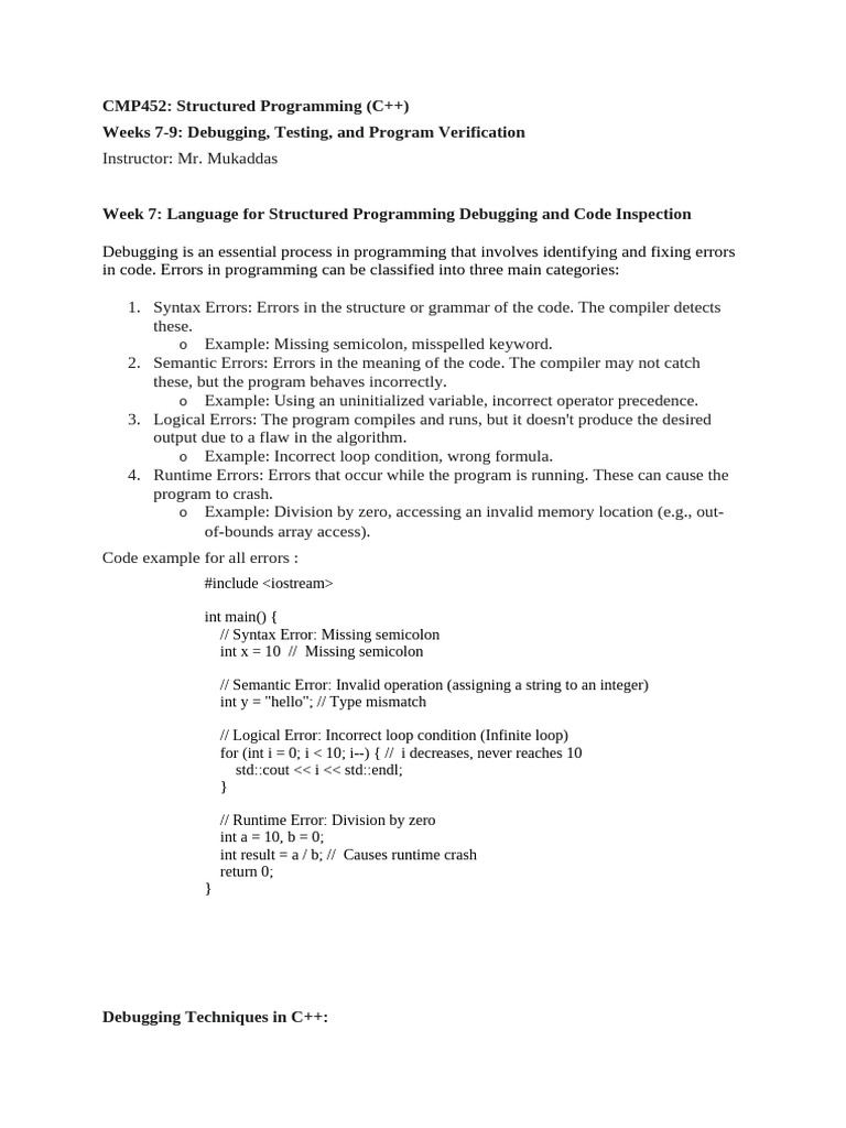 CMP452-Structured Programming-1 | PDF | Integer (Computer Science) | Computer Program