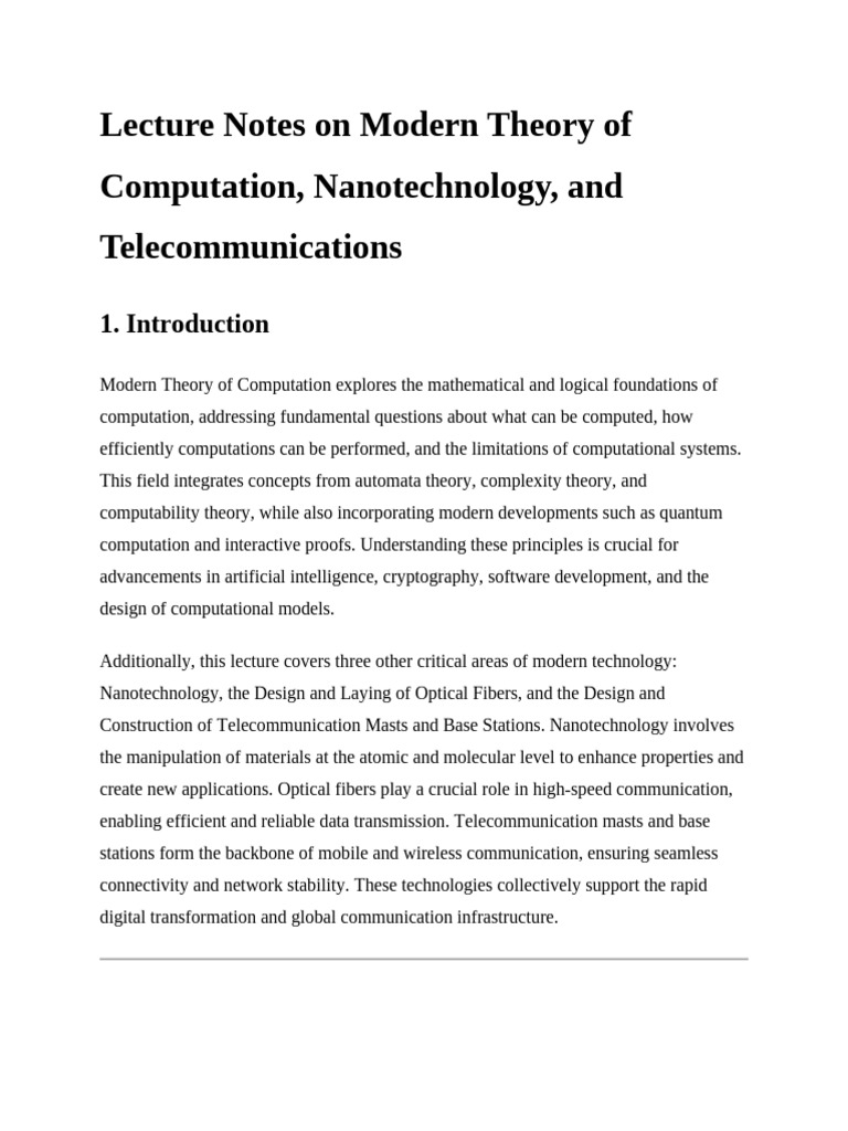 Lecture Notes On Modern Theory of Computation | PDF | Time Complexity ...
