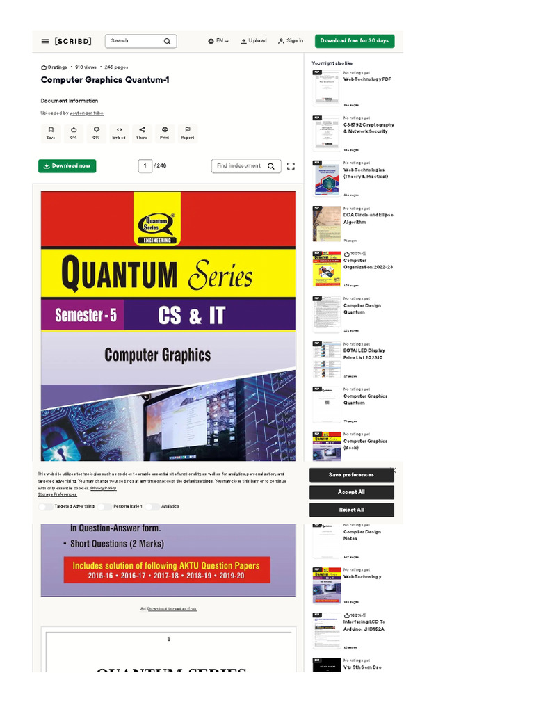 Computer Graphics Quantum | PDF | Computing | Computer Graphics