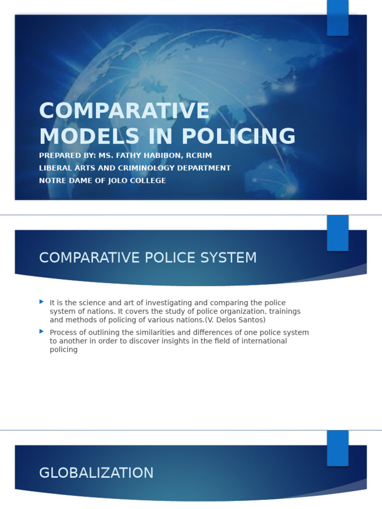 Comparative Models in Global Policing | PDF | Inspector | Law Enforcement