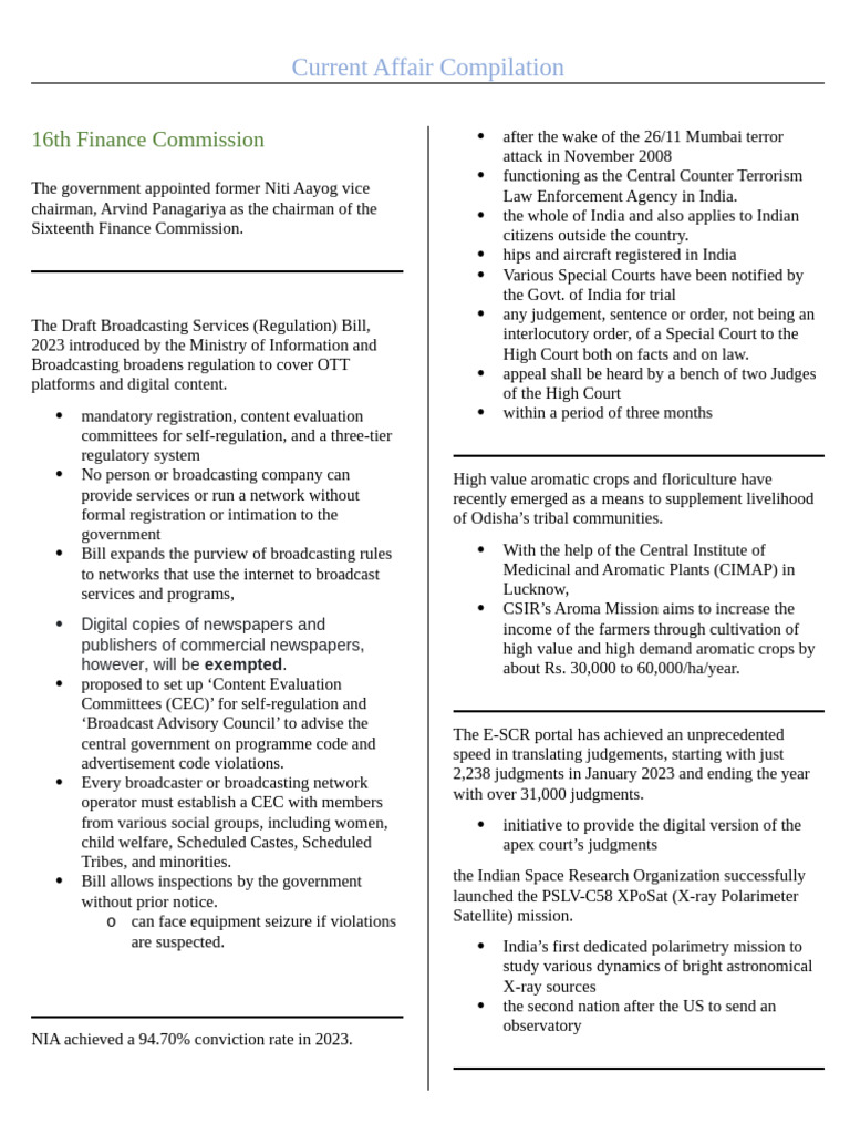 Current Affair Compilation | PDF | Government