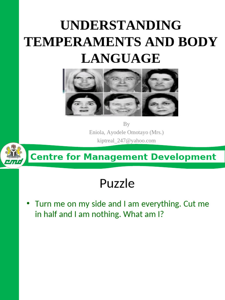 Understanding Temperaments and Body Language | PDF | Nonverbal ...