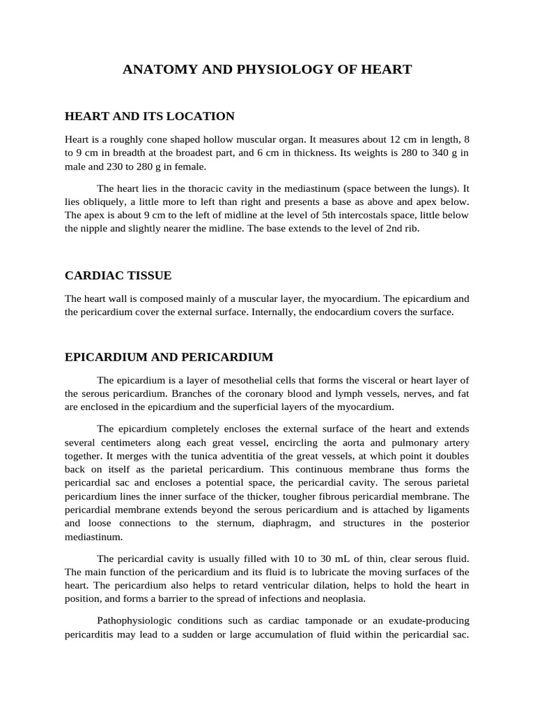 Anatomy and Physiology of Heart | PDF | Heart Valve | Coronary Circulation