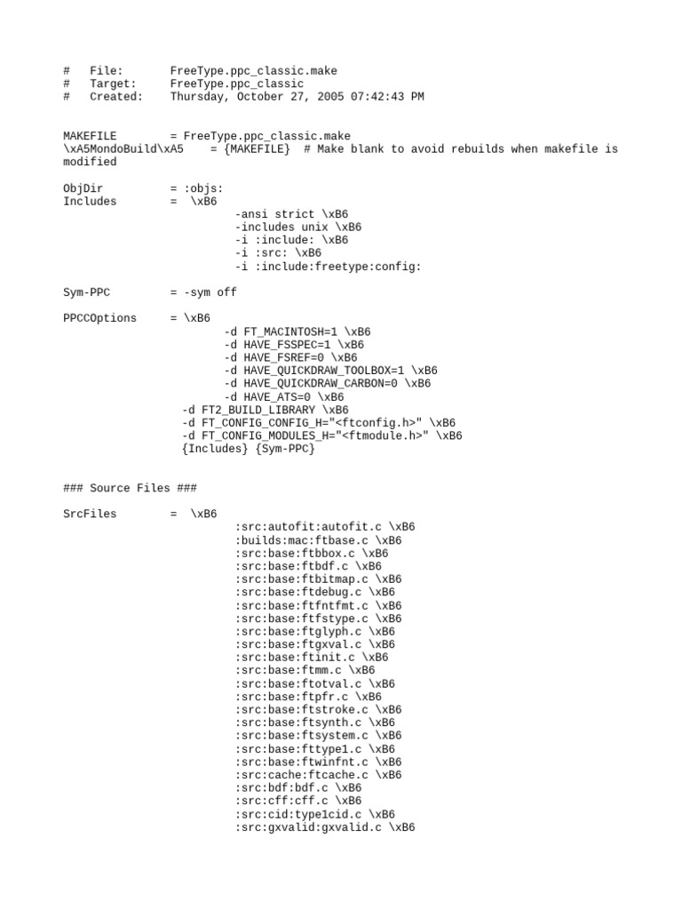 FreeType.ppc_classic.make | PDF | Computer Data | Utility Software