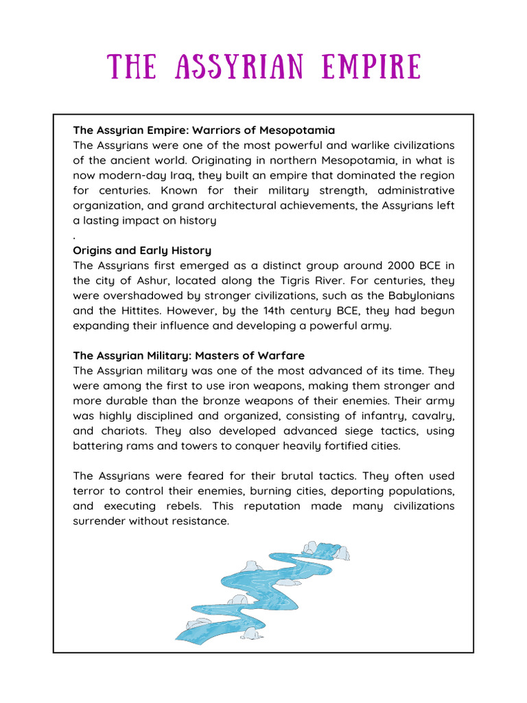 Assyrian Empire Worksheet | PDF | Assyria | Babylonia