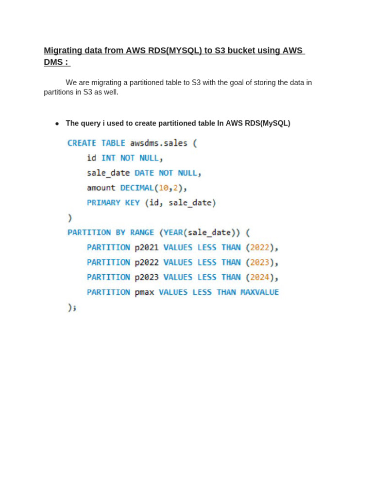 Aws Dms Partitioned Table | PDF