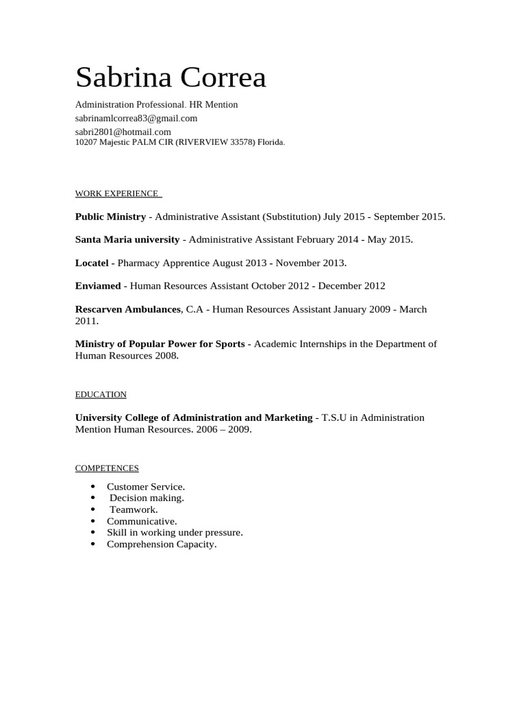 CV - Sabrina Correa | PDF