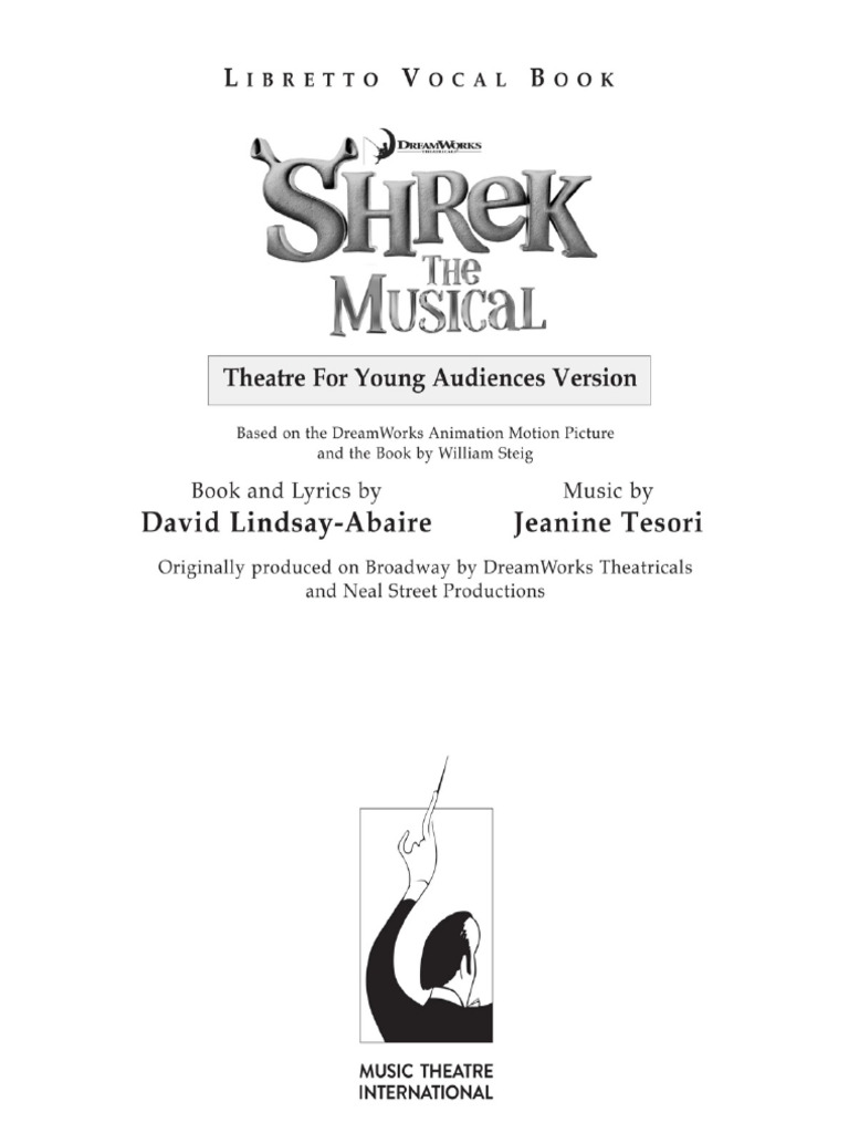 Dreamworks' Shrek - The Musical (TYA Version) - Libretto - Vocal Book | PDF