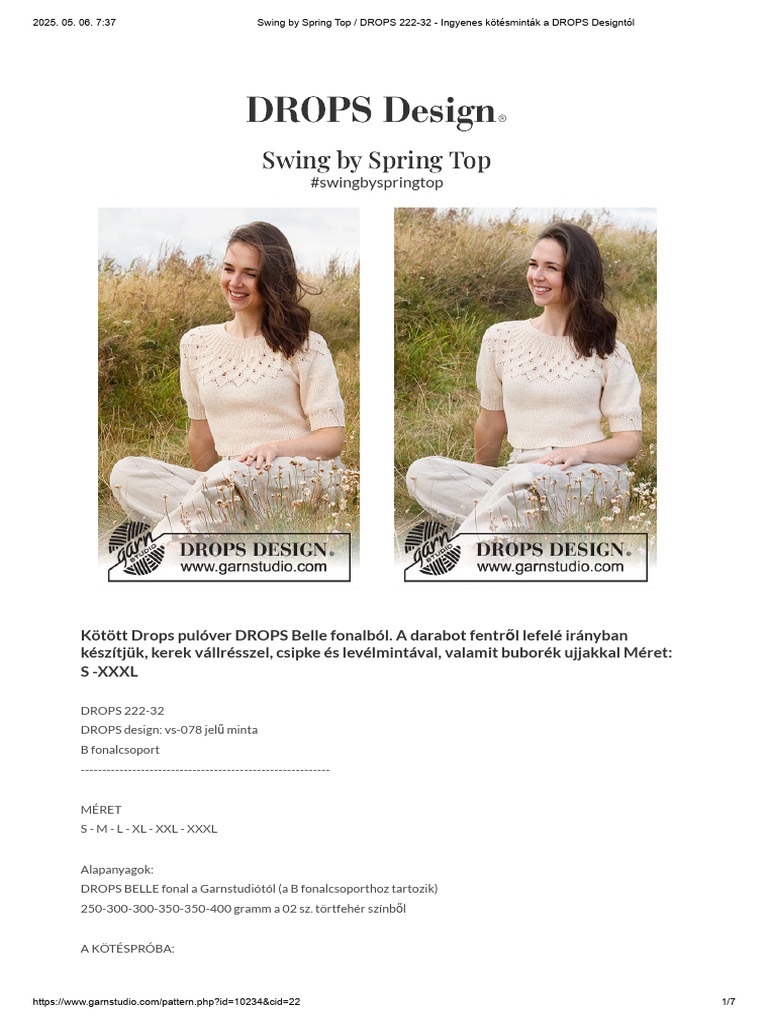 Swing by Spring Top - DROPS 222-32 - Ingyenes Kötésminták A DROPS ...