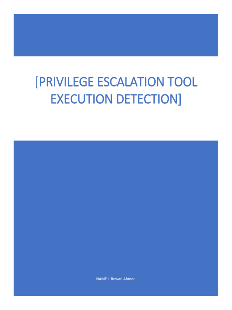 Privilege Escalation Tool Execution Detection Pdf Command Line Interface Computing