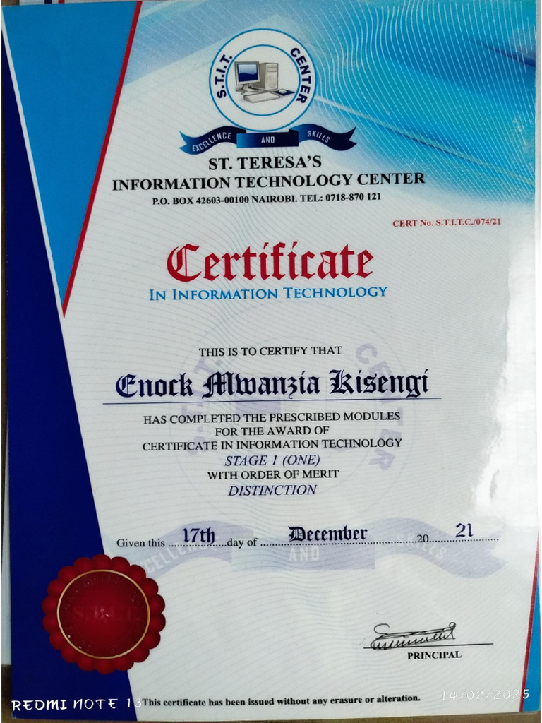 Computer Certificate | PDF