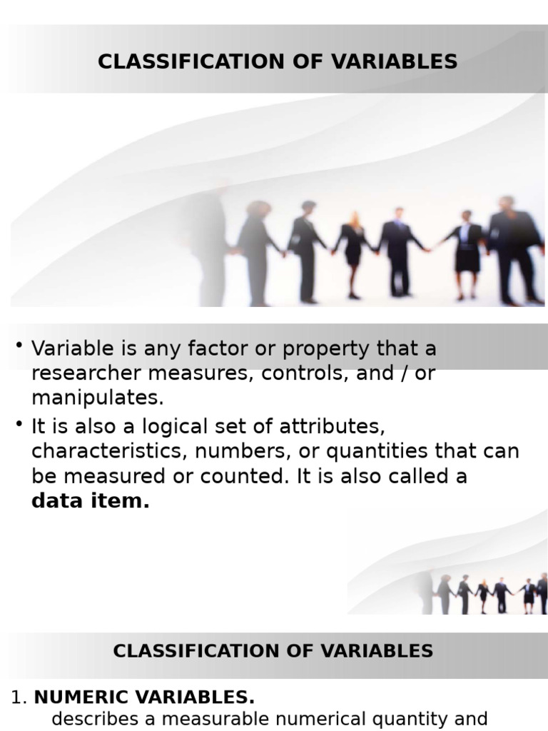 No. 2 Classification of Variables | PDF | Dependent And Independent ...