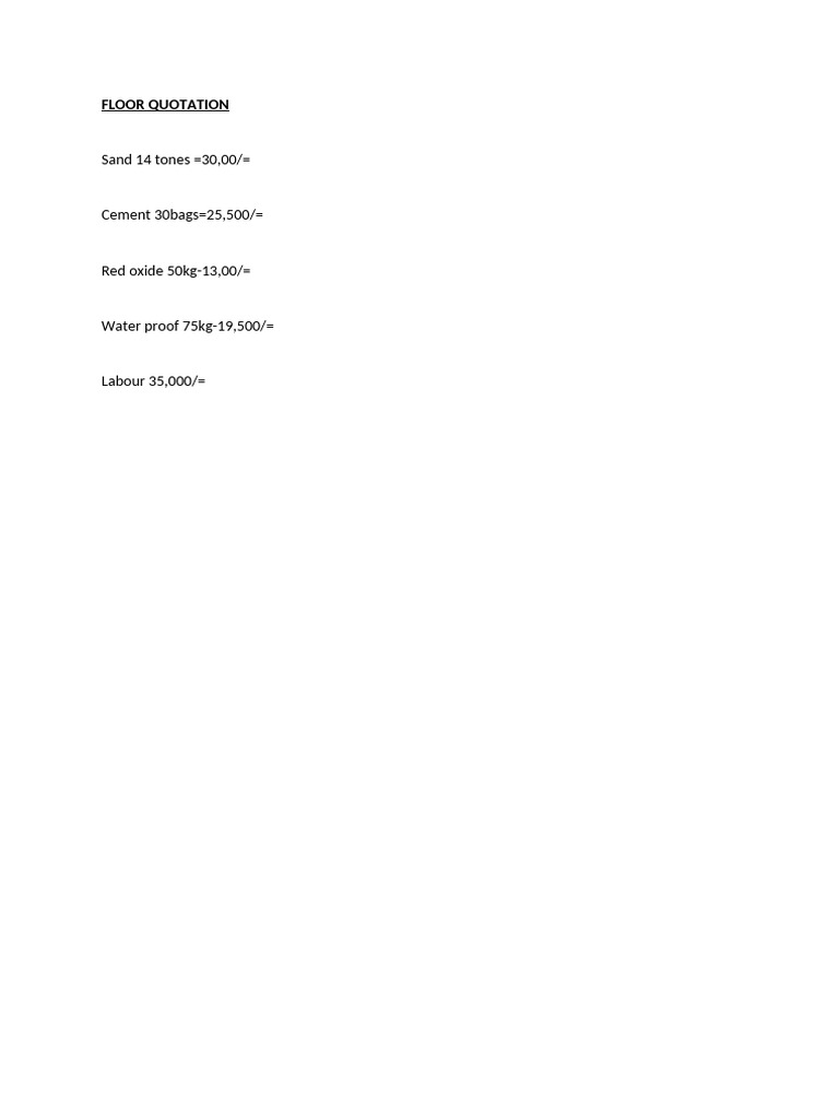 Floor Quotation | PDF