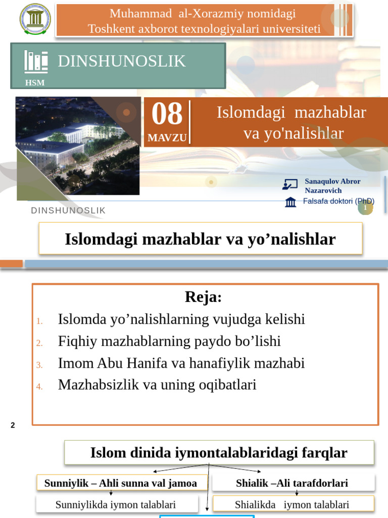 8-Mavzu. Dinshunoslik | PDF