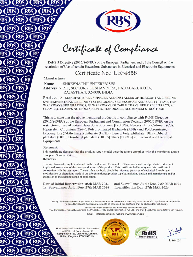 Shreenathji Enterprises Rohs-3 | PDF