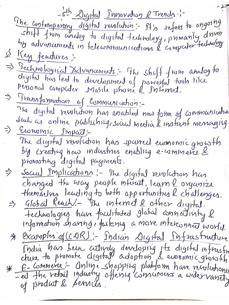 Unit-5 Digital Innovation and Trends | PDF
