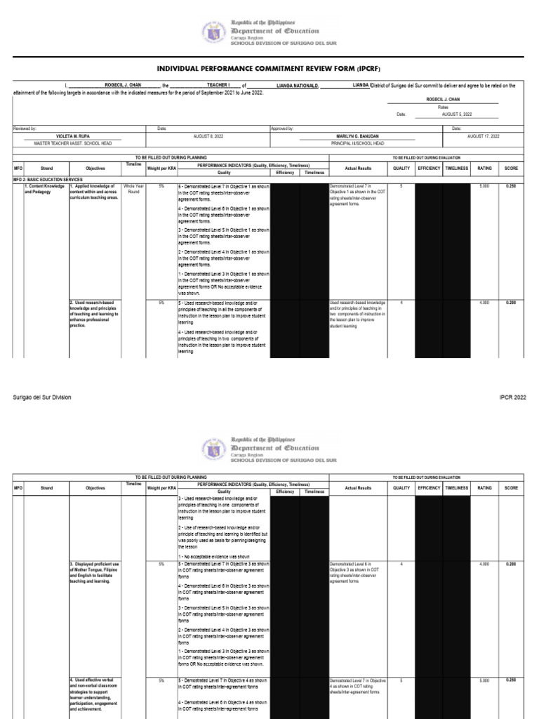 Ipcrf Idp CC Chan, Rogecil Jandog | PDF | Learning | Lesson Plan