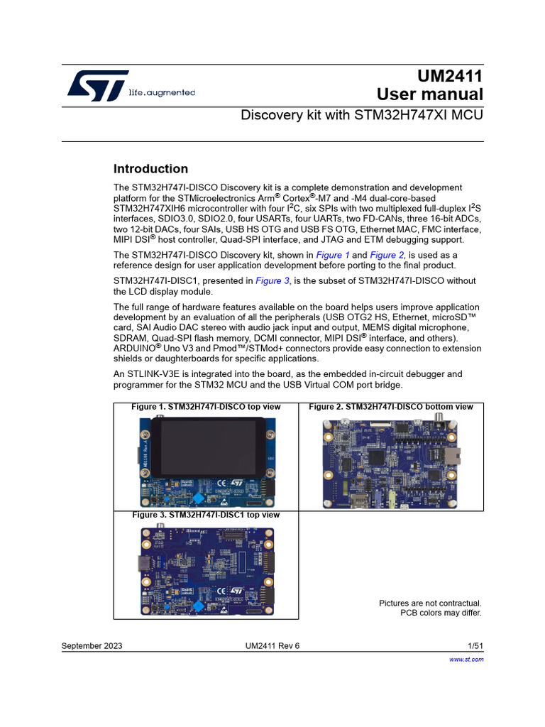 Um2411 Discovery Kit With Stm32h747xi Mcu Stmicroelectronics | PDF | Computer Engineering ...