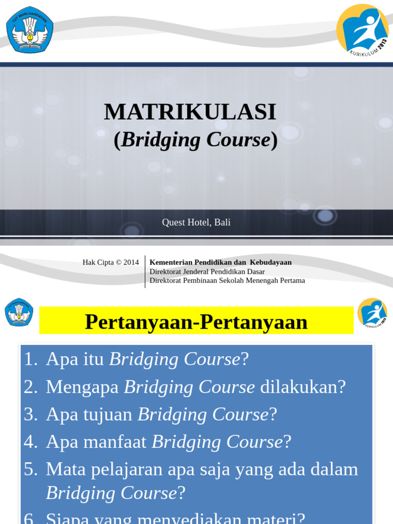 Bridging Course | PDF