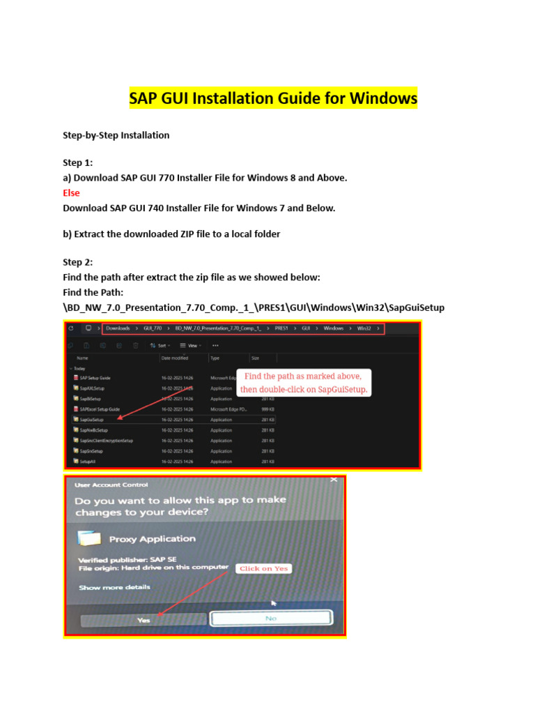 SAP GUI Installation Guide For Windows | PDF
