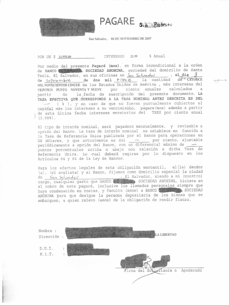 Modelo de Pagaré | PDF