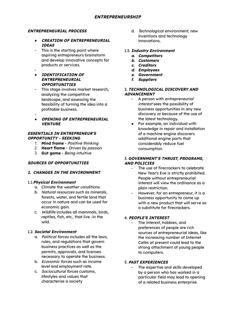 ENTREPRENEURSHIP REVIEWER | PDF | Entrepreneurship | Economies