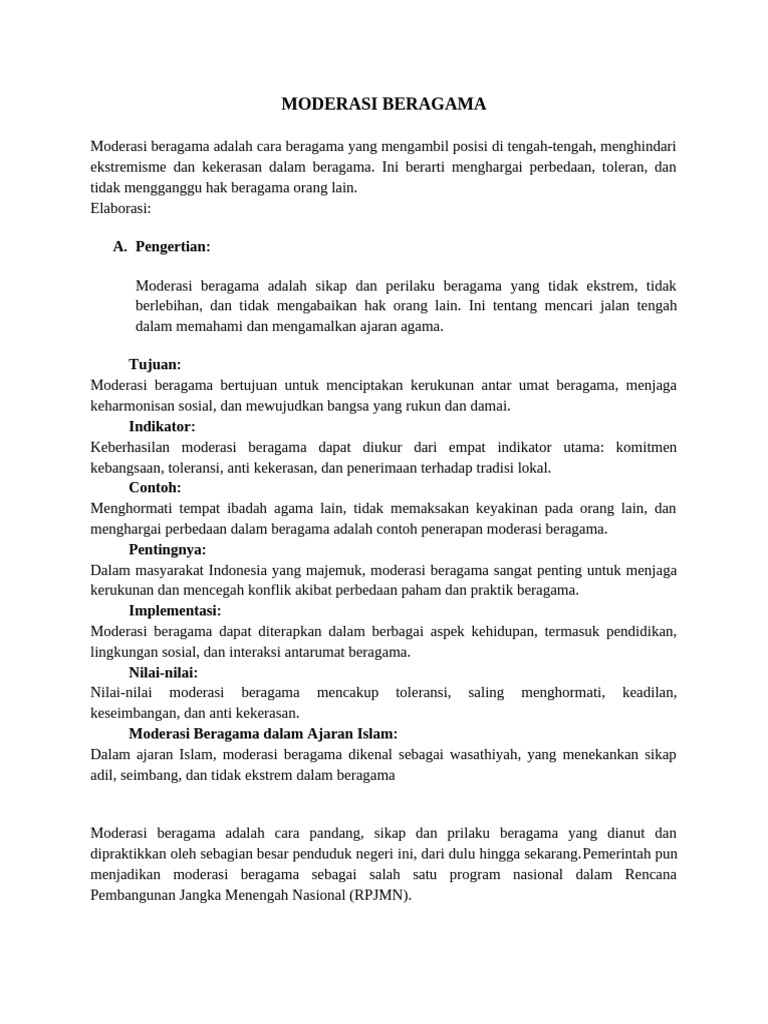 MODERASI BERAGAMA | PDF