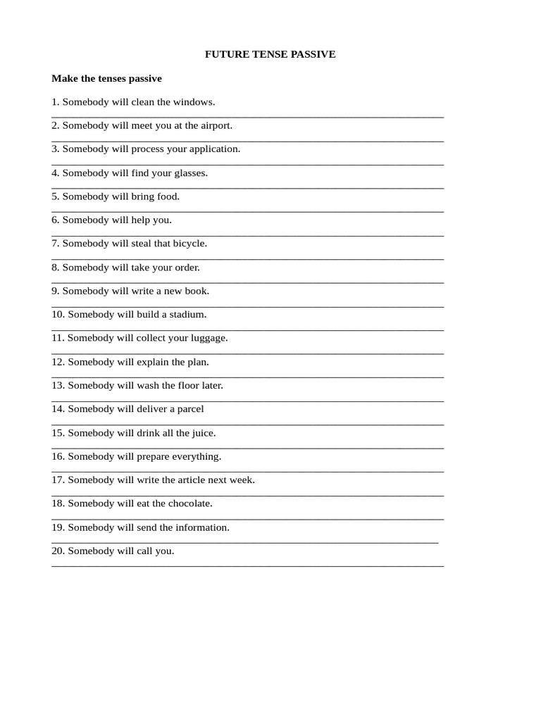 Passive Future WORKSHEET (1) Abcde | PDF