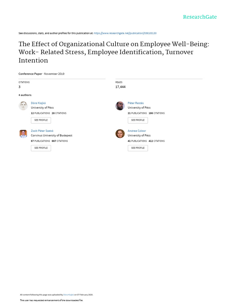 Impact of Culture on Employee Well-Being | PDF | Organizational Culture ...