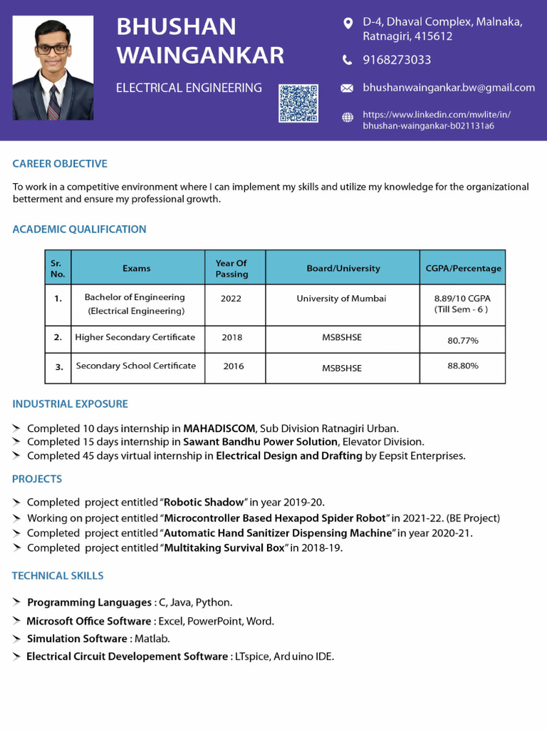 Waingankar Bhushan Resume PDF | PDF | Computing | Computer Science