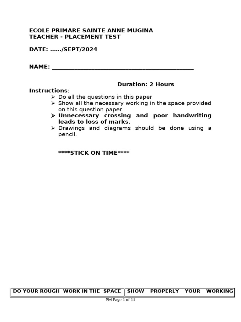 P5 Primary Five Mid Term One 2022-2023 | PDF | Area | Elementary ...