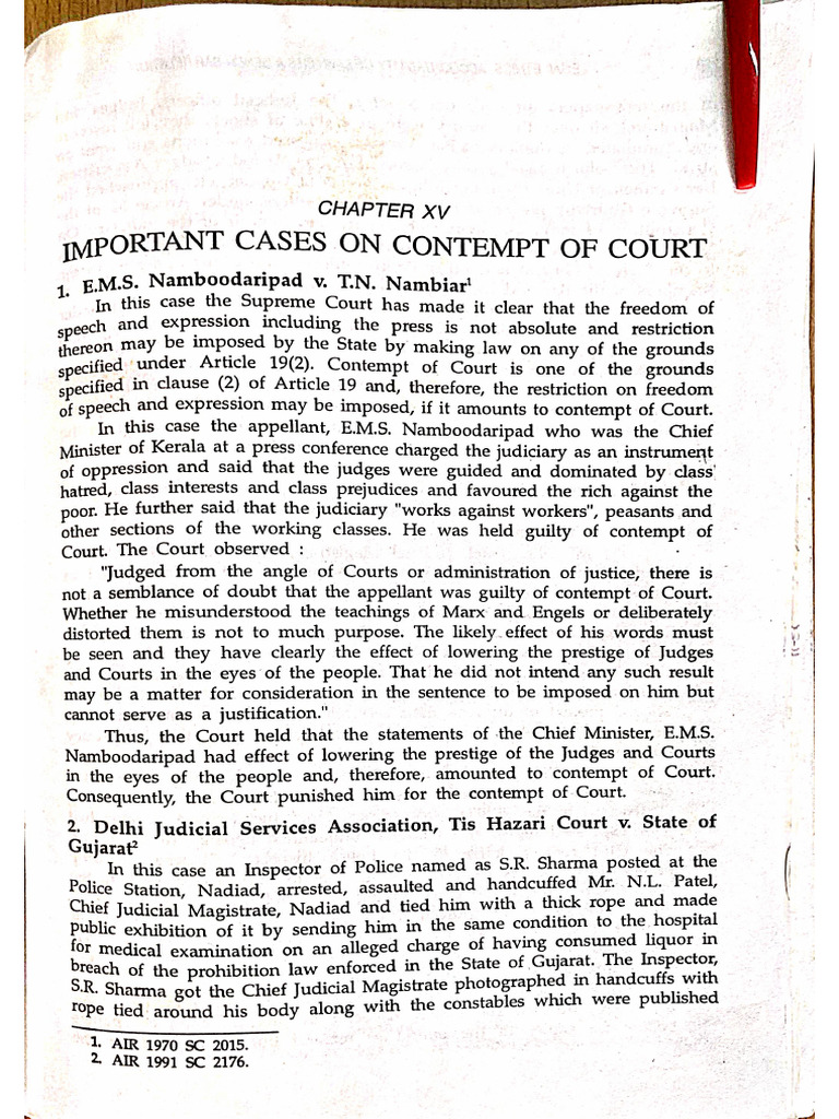 Contempt of Court Imp Cases | PDF