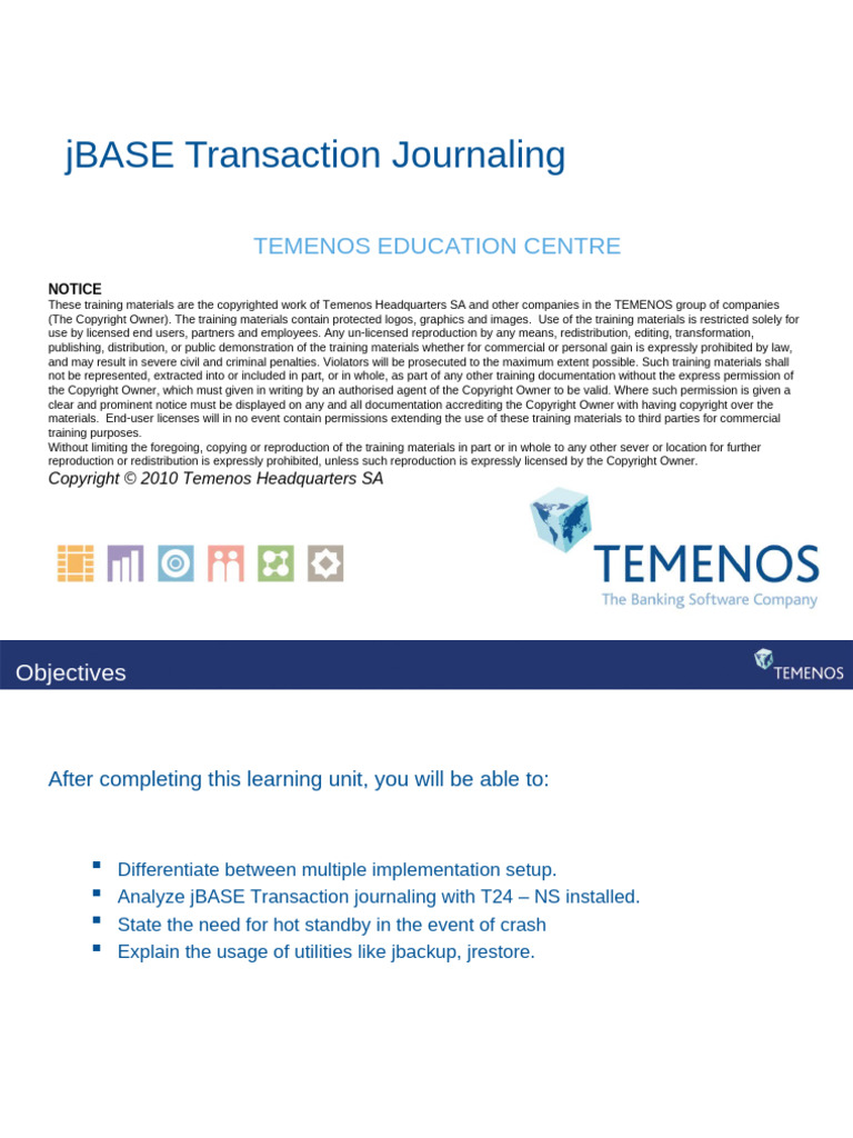 JTN4.JBASE Transaction Journaling - Implementation - R11 | PDF | Backup | Copyright