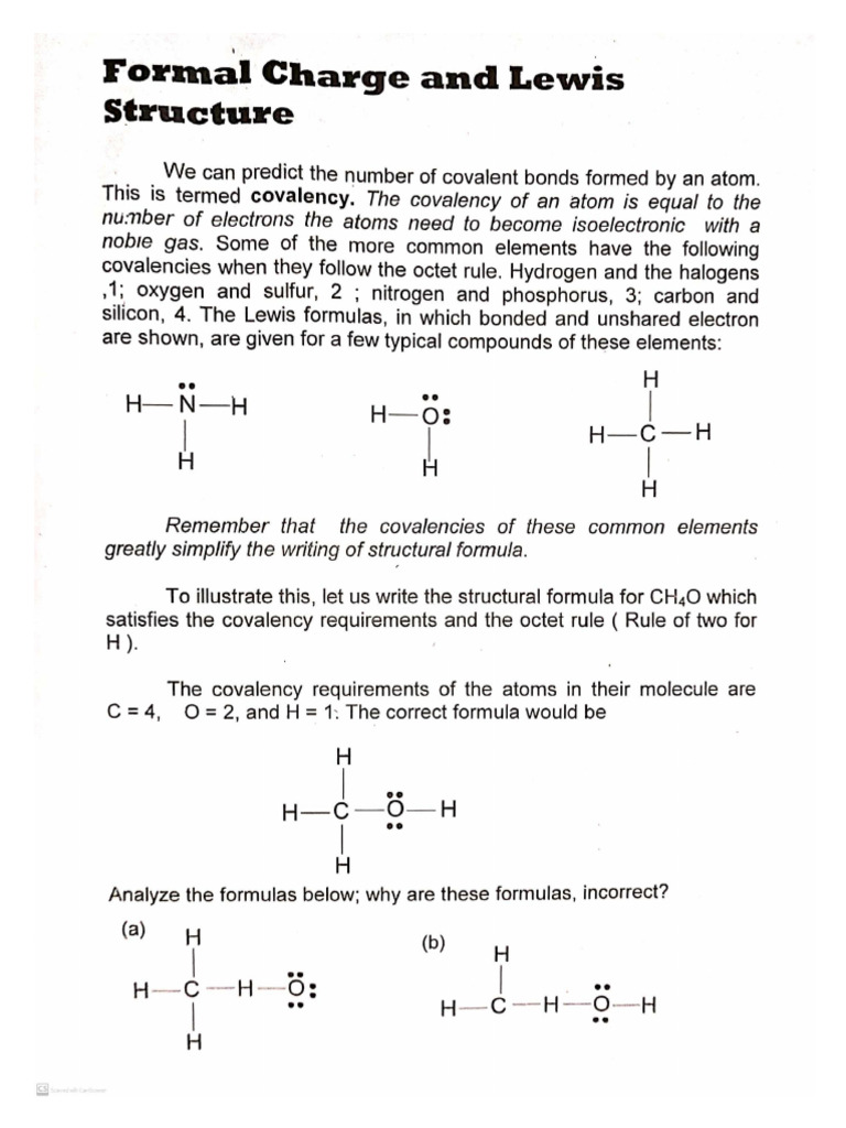 Chemistry - Formal Charge and Lewis Structure | PDF