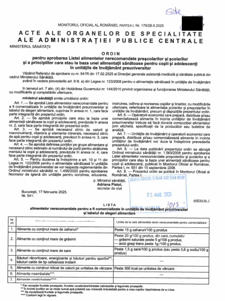 Ordinul nr.541 - 2025 | PDF